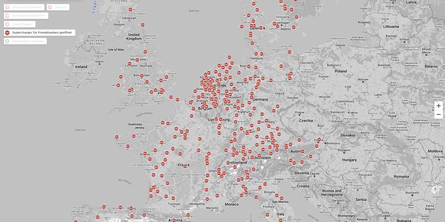 Tesla Supercharger Stations In Europe